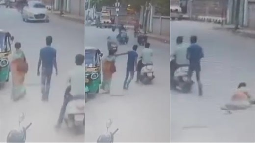 On Camera: Chain snatching in broad daylight on busy road in Bengaluru