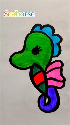 how to draw seahorse #art #shorts #shortsfeed