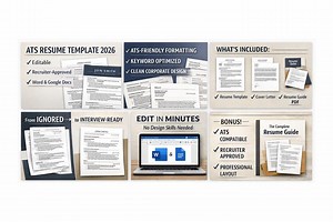 ATS Resume Template 2026 • Professional Cover Letter   References • Editable Word Google Docs • Job Application Guide • Corporate CV - Etsy Australia