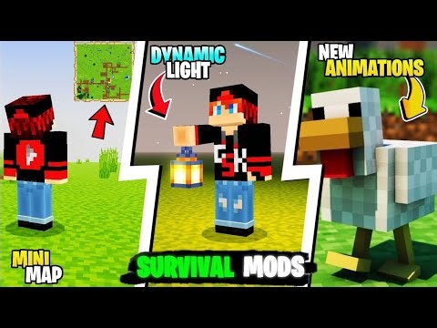 TOP 10 MOST EPIC SURVIVAL MODS FOR MINECRAFT PE 1.21 😍 | Best Survival Mods