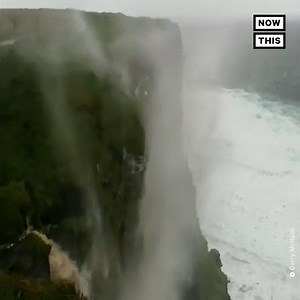 These winds were strong enough to make a waterfall flow up instead of down 💨 | NowThis