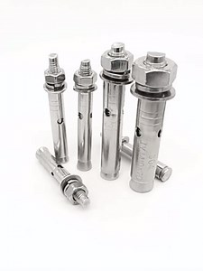 M6 x 50mm 5 Pcs Stainless Steel 304 Expansion Bolts for Concrete Wall Fixing Anchor Bolt External Expansion Tube Pull Explosion Screws