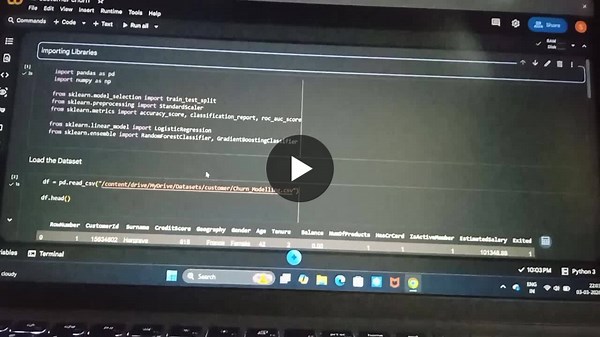 #codsoft #machinelearning #datascience #python #internship #customerchurn #learningjourney | Shraddha Jadhav