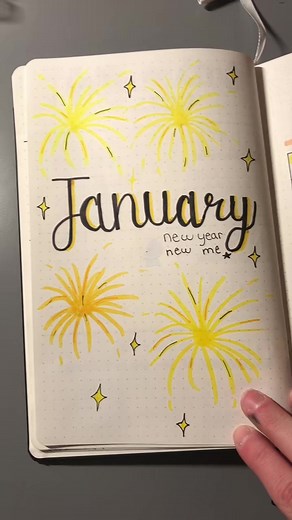 January Bullet Journal Spread Ideas | Yellow Theme | 2023