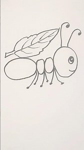 Ant carrying leaf 🌿 | how to draw an ant step by step tutorial