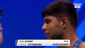4.3K views · 249 reactions | Nishant has been in a sensational touch at the #MWCHs  Watch as his KO #FoqahaaNidal in the Pre-quarters as he is all set for his semi-finals clash later today 壘  watch live on Fan Code #TeamIndia #MWCHs #WorldChampionships #PunchMeinHaiDum #Boxing | Boxing Federation of India | Facebook