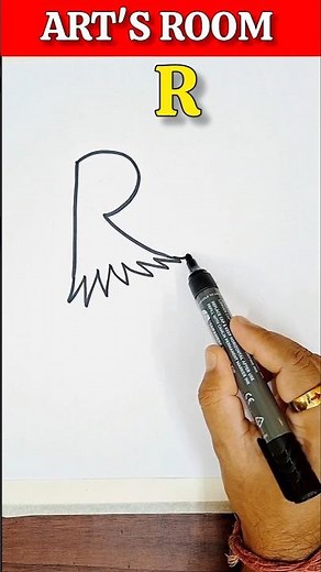 How To Draw A Hen With Letter R | Very Easy And Simple Drawing #shorts #drawing #artsroom