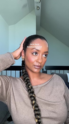 Slick Back Braided Ponytail Tutorial with Kiss Colors & Care Products