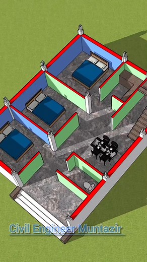 3 Bedrooms House Map | Civil Engineer Muntazir