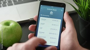 Checking bank accounts using banking app