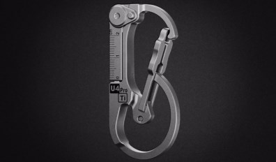 RovyVon U4 Pro+ Plus Titanium Carabiner Keychain Knife, EDC Multitool Pocket Clip with Replaceable Sharp Blade, Dual-bit Screwdriver and Ruler, Emergencies/Office