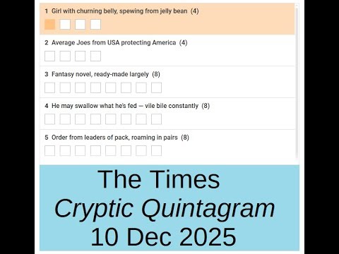 The Times Cryptic Quintagram 2434