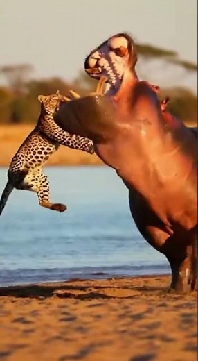 Hippo Smash a Leopard in Seconds Unbelievable Power Show #wildlife #nature #animal