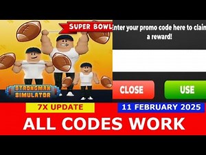 *ALL CODES WORK* [7X] Strongman Simulator ROBLOX | FEBRUARY 11, 2025