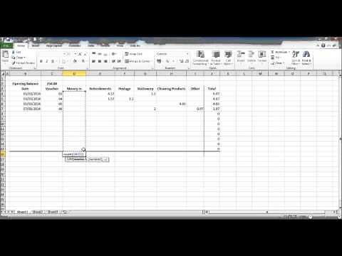 How to Create a Petty Cash Spread sheet using Excel Part 3