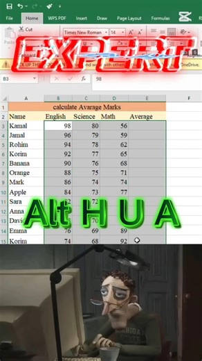 Average Marks Shortcut in Microsoft Excel | Beginner vs Expert | Office Excel Pro