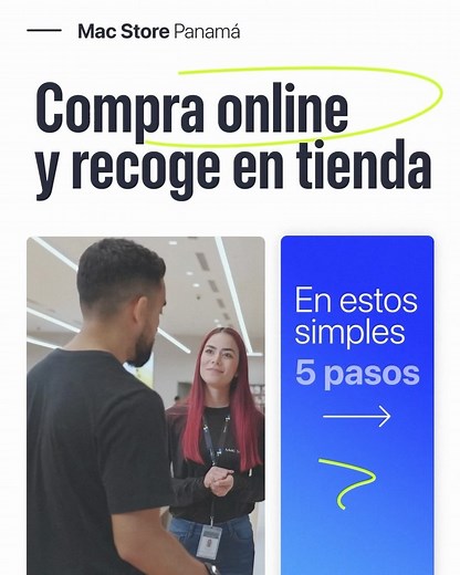 👩🏽‍💻 Comprar en Mac Store nunca fue tan fácil. Desde la comodidad de tu hogar, sigue estos 5 pasos para recibir tus productos Apple: Que 1️⃣ Ingrea a macstore.com.pa 2️⃣ Selecciona tu producto favorito. 3️⃣ Completa tu compra de forma segura. 4️⃣ Selecciona tu tienda más cercana para recoger tu producto 5️⃣ Empieza a disfrutar lo mejor de Apple ¡Así de simple, rápido y seguro! | Mac Store