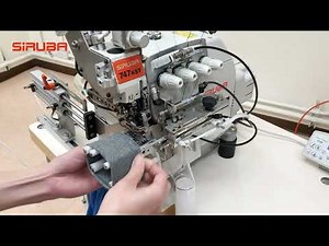 Automatic Ribbed Cuff Attaching Machine with 747KST自動羅紋上袖口/褲腳機 SiRUBA ASK-ASM101