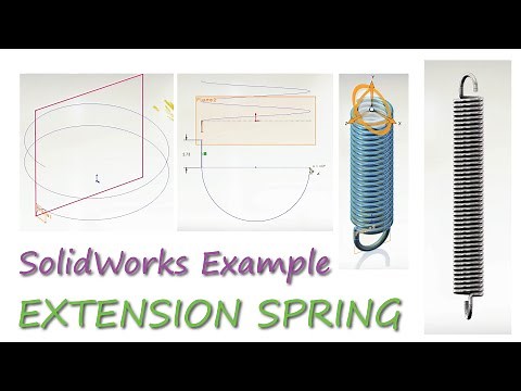 Extension SPRING with Hooks in SolidWorks in 4 Minutes!