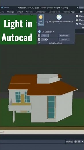 lighting in Autocad #shorts
