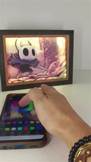 Hollow Knight Shadow Box Night Light: Smartphone-Controlled LED