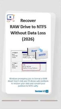 🛠️ RAW Partition to NTFS Without Losing Data? Here’s How!#raw #ntfs #diskmanagement