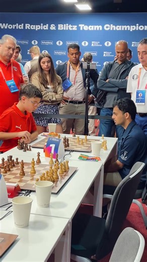 994K views · 8.8K reactions |  11-year-old IM Faustino Oro (2457) stuns  GM Nihal Sarin (2676) — and emotions overflow as his teammates rush to celebrate! His crucial win helped secure a 3–3 draw for the team (Turkish Airlines Sports Club) — a result that meant everything. And it showed! | FIDE - International Chess Federation | Facebook