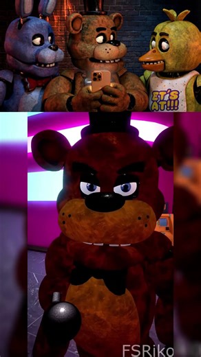 Freddy, Bonnie, and Chica react to Fake Freddy! 🤯 #fnaf #fivenightsatfreddys