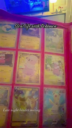 Late night binder sorting #pokemontiktok #pokemonbinder #cutepokemon #pokemongirl