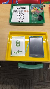 This is my hands-on, multisensory number table 🔢 In January, I explicitly teach numbers 1–10 and do a large-group lesson for each number. After that, I set up this number table for extra exposure. All of my centers are free choice, including this one—students can come and go, and choose one tray or try them all. I teach two numbers a week, so about every two days I swap the trays to match the new number we just learned. | Preschool Vibes