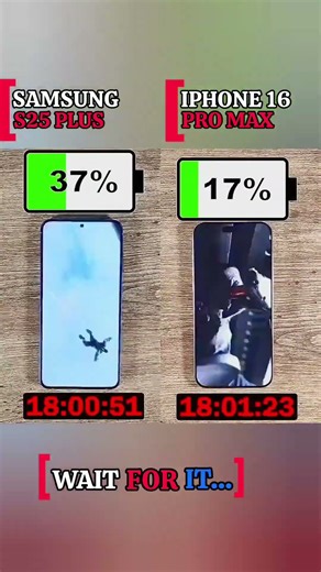 🔥 Samsung S25 Plus vs iPhone 16 Pro Max – BATTERY WAR! 🔋⚡ #BatteryTest