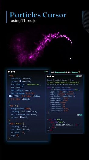 🌌🖱️ Create a Particles Cursor Effect with Three.js! ✨💻||#shorts #shortvideo #cssanimation #html5css3