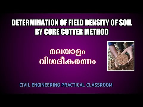 Determination of Field density of soil by Core cutter method