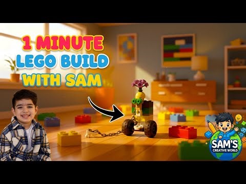 “1-Minute LEGO Build with Sam! 🤩🩵✨ Fun & Easy for Kids”