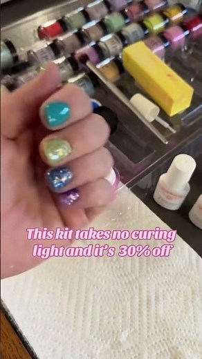 #azure #dipnails look at all the pretty colors