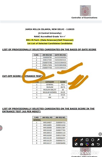 JAMIA M.TECH DATA SCIENCE CUTOFF 2025