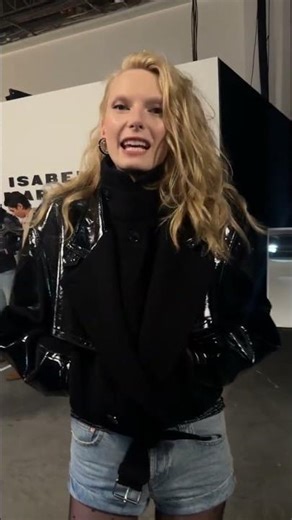 Alex Consani Backstage at the Isabel Marant Fall Show in Paris