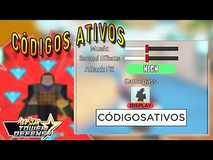 TODOS OS CÓDIGOS ATIVOS DO ALL STAR TOWER DEFENSE | ROBLOX *CÓDIGOS COM MUITA GEMAS*