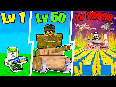Upgrading NOOB to MAX LEVEL ARMY in COMMANDER TYCOON (roblox)