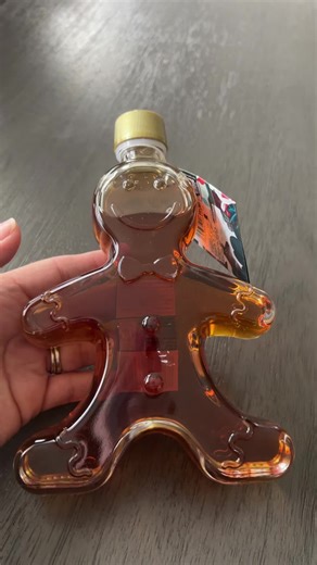 Glass jar gingerbread maple syrup! So cute! #walmart #walmartfinds #christmas #gingerbread #maplesyrup