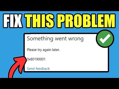 How To FIX Error 0x80190001 When Logging In To Microsoft Account - New Method