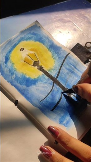 #lamppost#winter#snowfall#art#watercolor