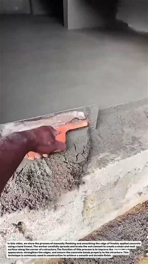 Manual Concrete Edge Finishing Using Hand Trowel | Smooth Cement Surface Technique.