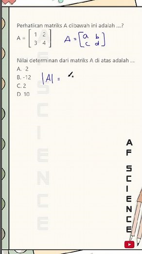 Determinan Matriks 2x2 #matematika #mathtrick #math #matriks