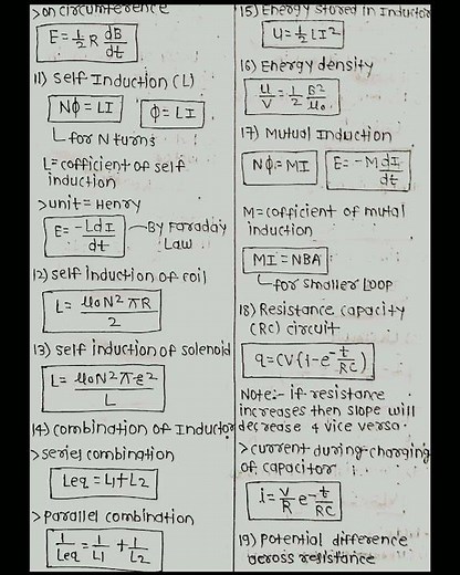 electromagnetic induction class 12 all formula note🚫