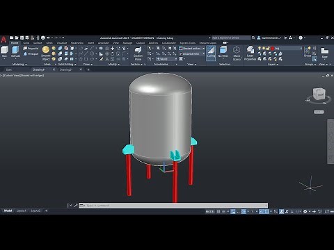 #074 I AutoCAD 3D Simple Tank Modeling (Vertical Tank) I Nazmi Ismail