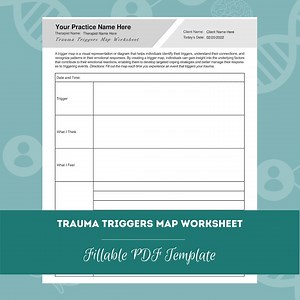 Trauma Triggers Map Worksheet | Editable / Fillable PDF Template | for Counselors, Psychologists, Therapists - Etsy