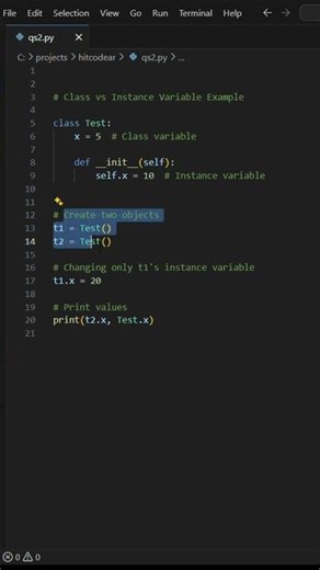Python Interview Trap 😳 Class vs Instance Variables Explained in 60sPython Trick Explained #shorts