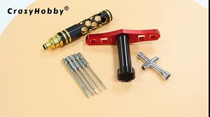 RC Hex Driver Allen Screwdriver Kit 5 in 1 RC Tools Set 1.27 1.5 2.0 2.5mm Hex Key & Phillips, 17mm Wheel Wrench, Cross Hex Nut Wrench for 1/8 1/10 1/12 1/16 1/18 RC Car Truck Crawler