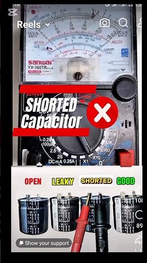 How to test a capacitor using analog multimeter #trending